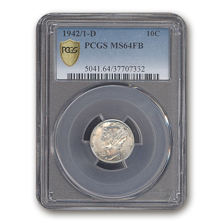 Buy 1942/1-D Mercury Dime MS-64 PCGS (FB) | APMEX