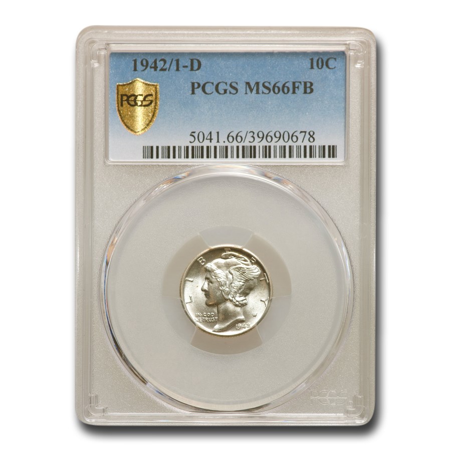 Buy 1942/1-D Mercury Dime MS-66 PCGS (FB) | APMEX