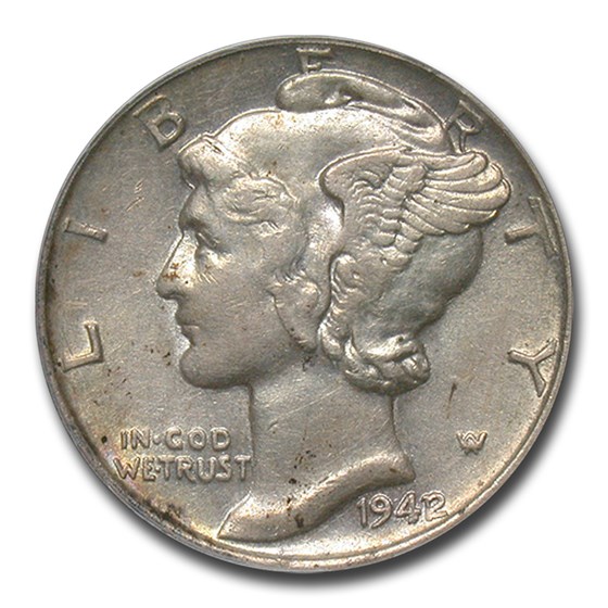 Buy 1942/1-D Mercury Dime XF-45 PCGS | APMEX