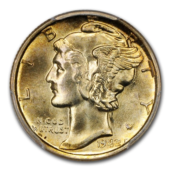 Buy 1942/1 Mercury Dime MS-66 PCGS (FB) | APMEX