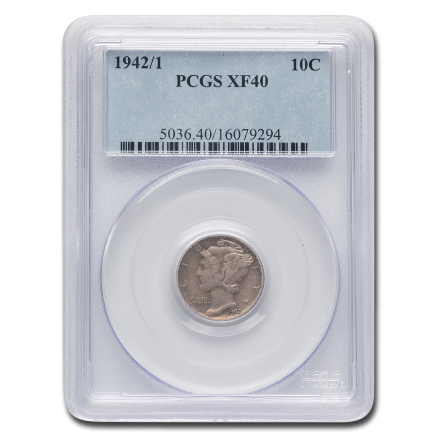Buy 1942/1 Mercury Dime XF-40 PCGS | APMEX