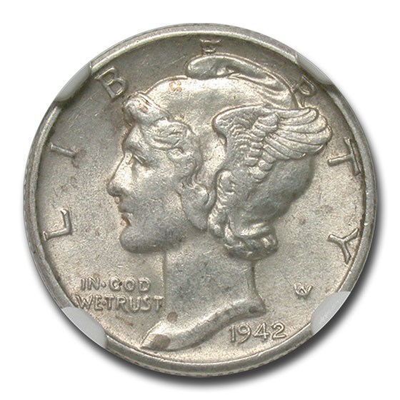 Buy 1942/41-D Mercury Dime AU-58 NGC | APMEX
