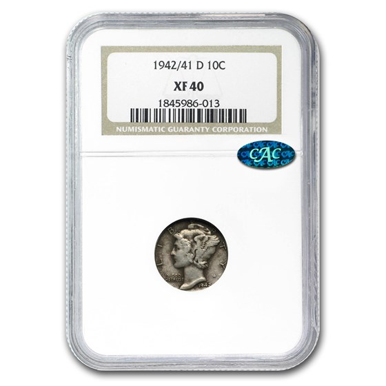 Buy 1942/41-D Mercury Dime XF-40 NGC CAC | APMEX