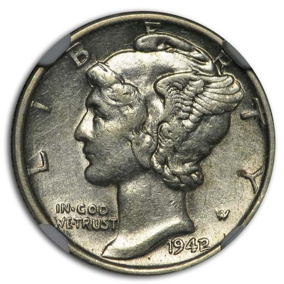 Buy 1942/41 Mercury Dime AU-50 NGC | APMEX