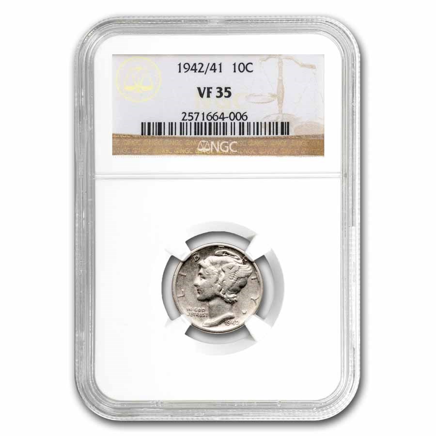 1942/41 Mercury Dime VF-35 NGC