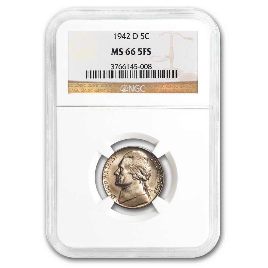 Buy 1942-D Jefferson Nickel MS-66 Full Steps | APMEX