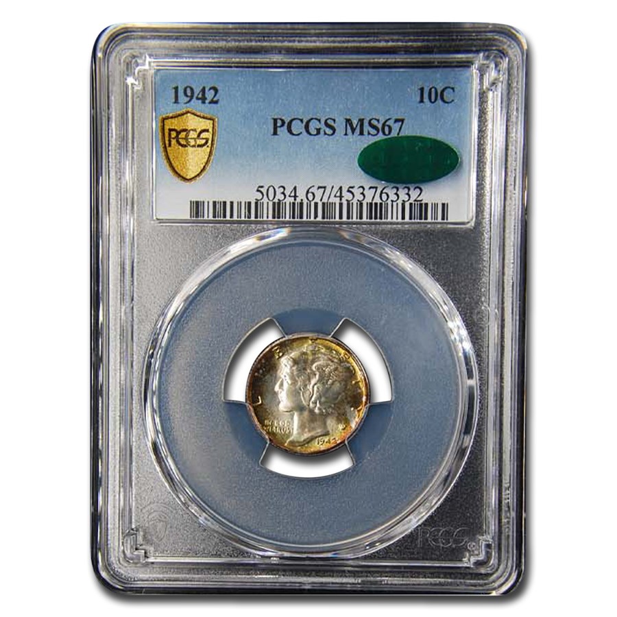 Buy 1942 Mercury Dime MS-67 PCGS CAC | APMEX