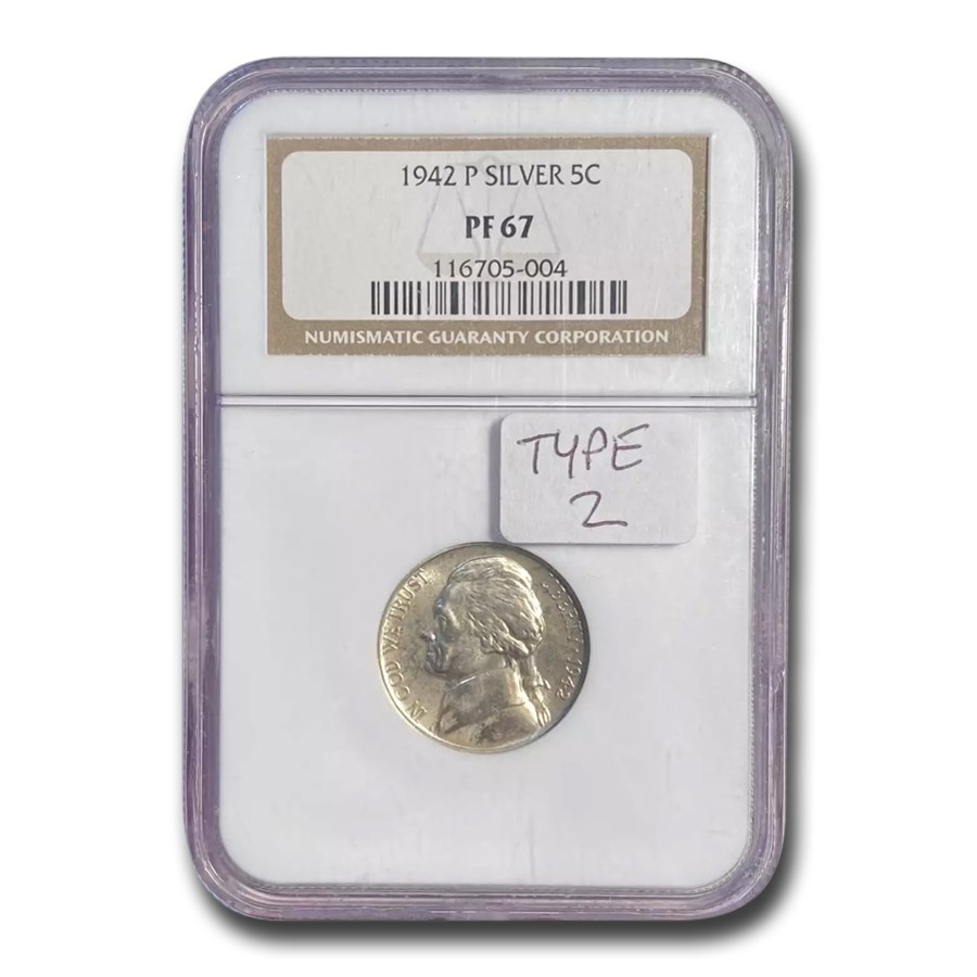 Buy 1942-P Nickel Jefferson Type-II PF-67 NGC | APMEX