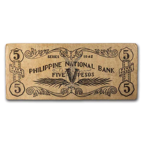 Buy 1942 Philippines Guerilla Currency 5 Pesos Note VF | APMEX
