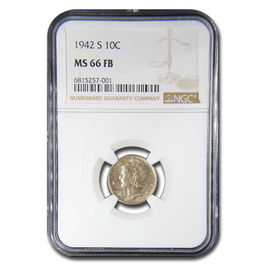 Buy 1942-S Mercury Dime MS-66 NGC (FB) | APMEX