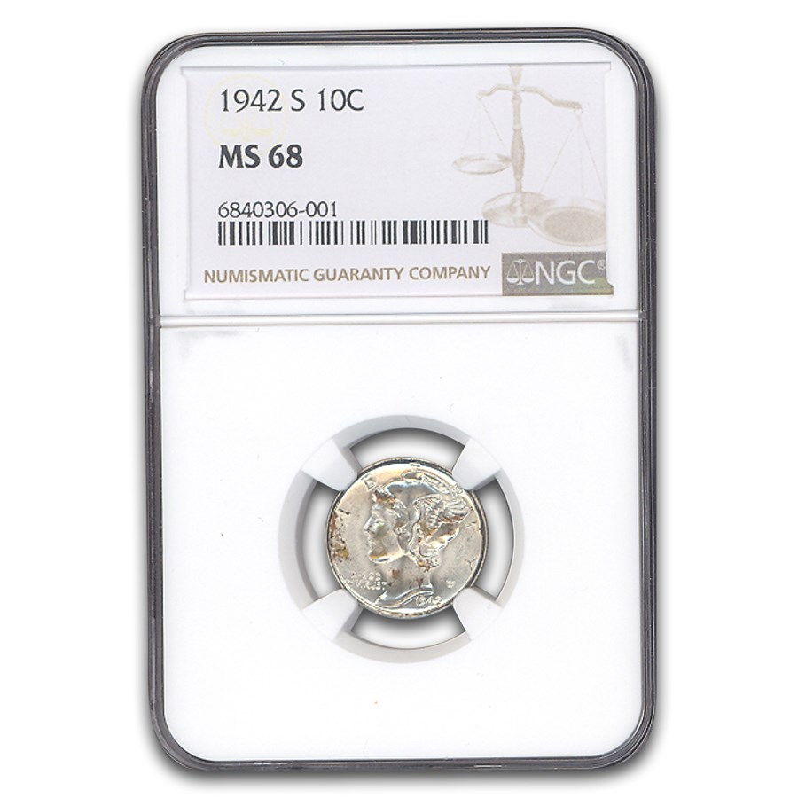 1942-S Mercury Dime MS-68 NGC