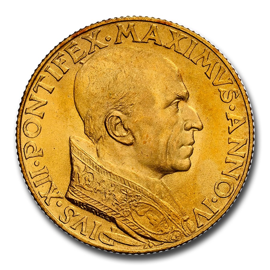 1942 Vatican City Gold 100 Lire Pius XII MS-67 NGC