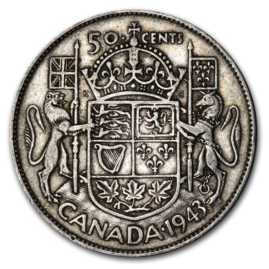 Buy 1943 Canada Silver 50 Cents George VI XF | APMEX