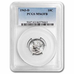 Buy 1943-D Mercury Dime MS-63 PCGS (FB) | APMEX