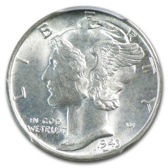 Buy 1943-D Mercury Dime MS-64 PCGS (FB) | APMEX