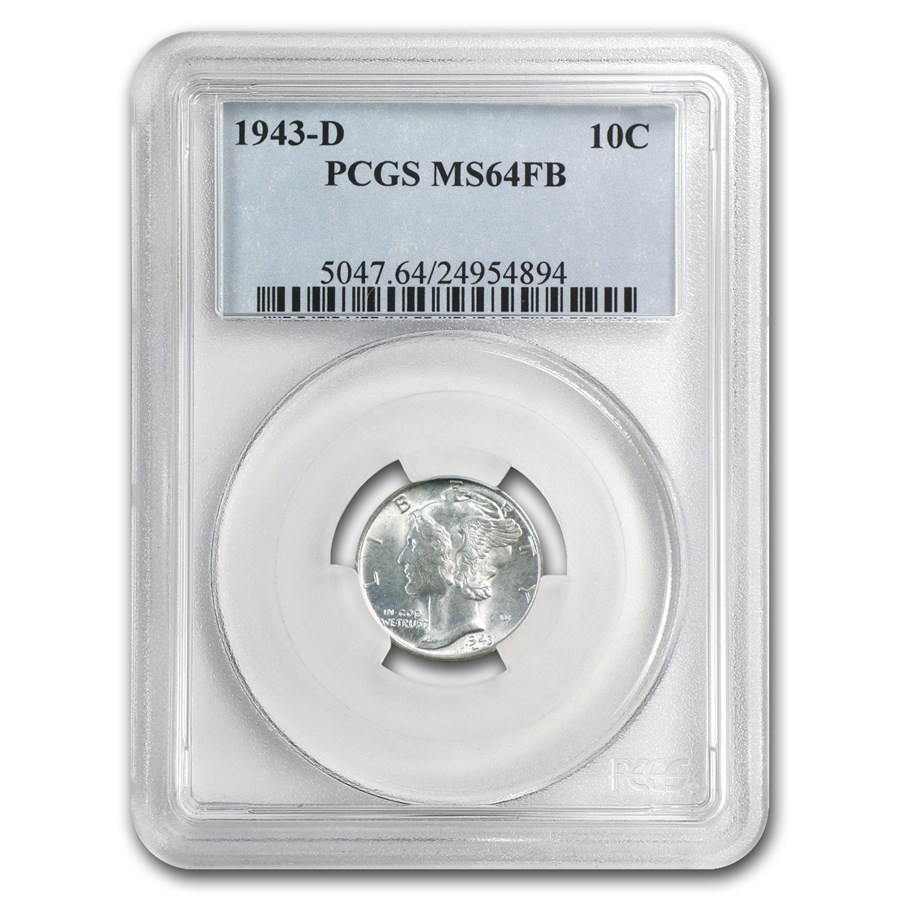 Buy 1943-D Mercury Dime MS-64 PCGS (FB) | APMEX