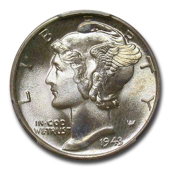Buy 1943-D Mercury Dime MS-68 PCGS (FB) | APMEX
