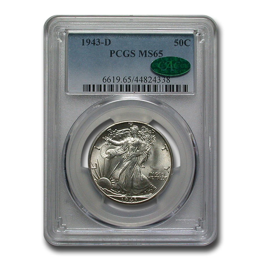 Buy 1943-D Walking Liberty Half Dollar MS-65 PCGS CAC | APMEX