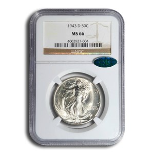 Buy 1943-D Walking Liberty Half Dollar MS-66 NGC CAC | APMEX