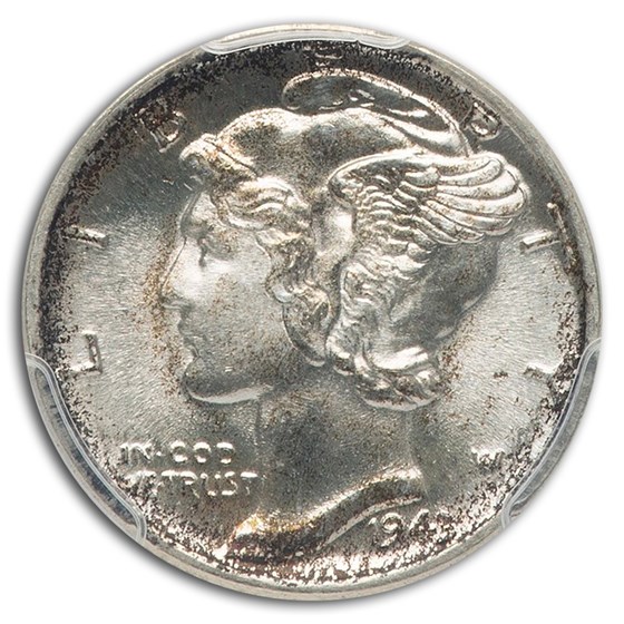 1943 Mercury Dime MS-68 PCGS (FB)