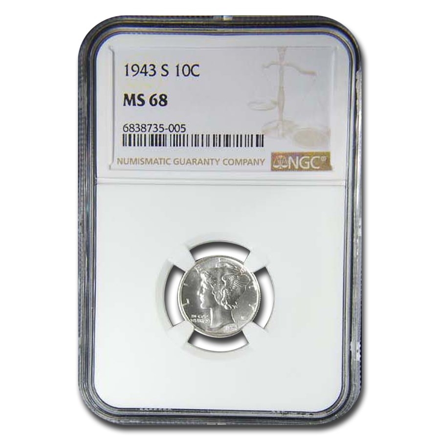 Buy 1943-S Mercury Dime MS-68 NGC | APMEX