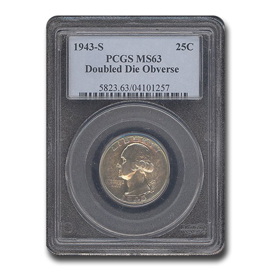 Buy 1943-S Washington Quarter MS-63 PCGS (Doubled Die Obverse) | APMEX
