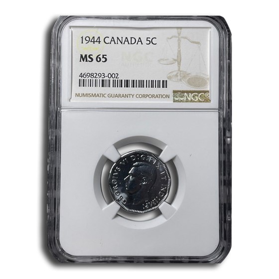 1944 Canada 5 Cents George VI MS-65 NGC