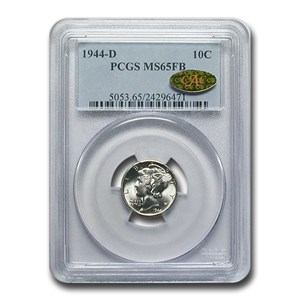 Buy 1944-D Mercury Dime MS-65 PCGS Gold CAC (FB) | APMEX