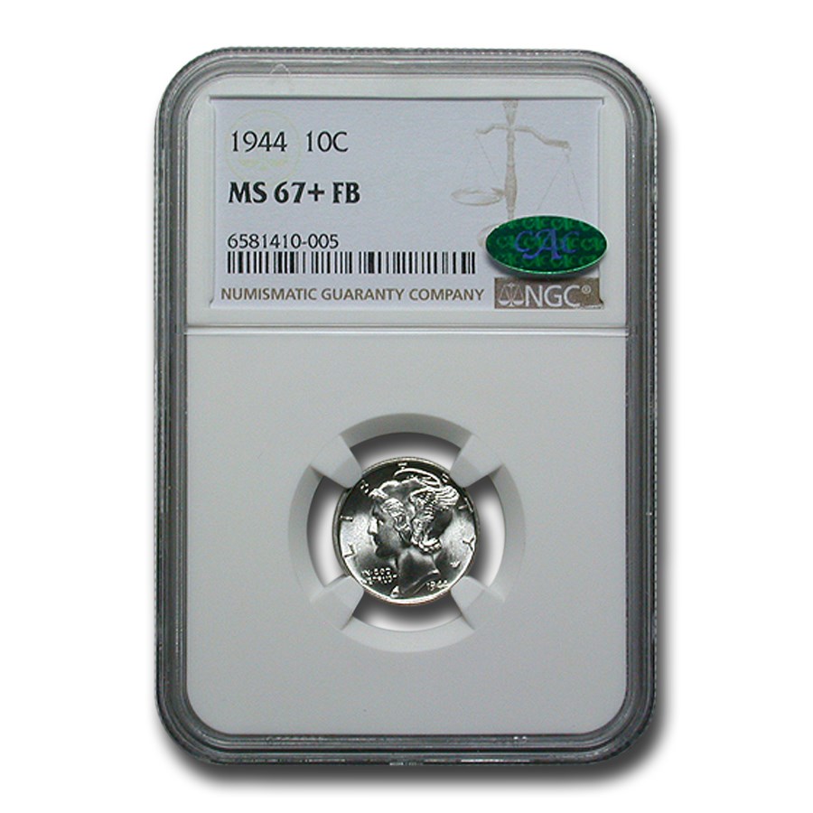 1944 Mercury Dime MS-67+ NGC CAC (FB)