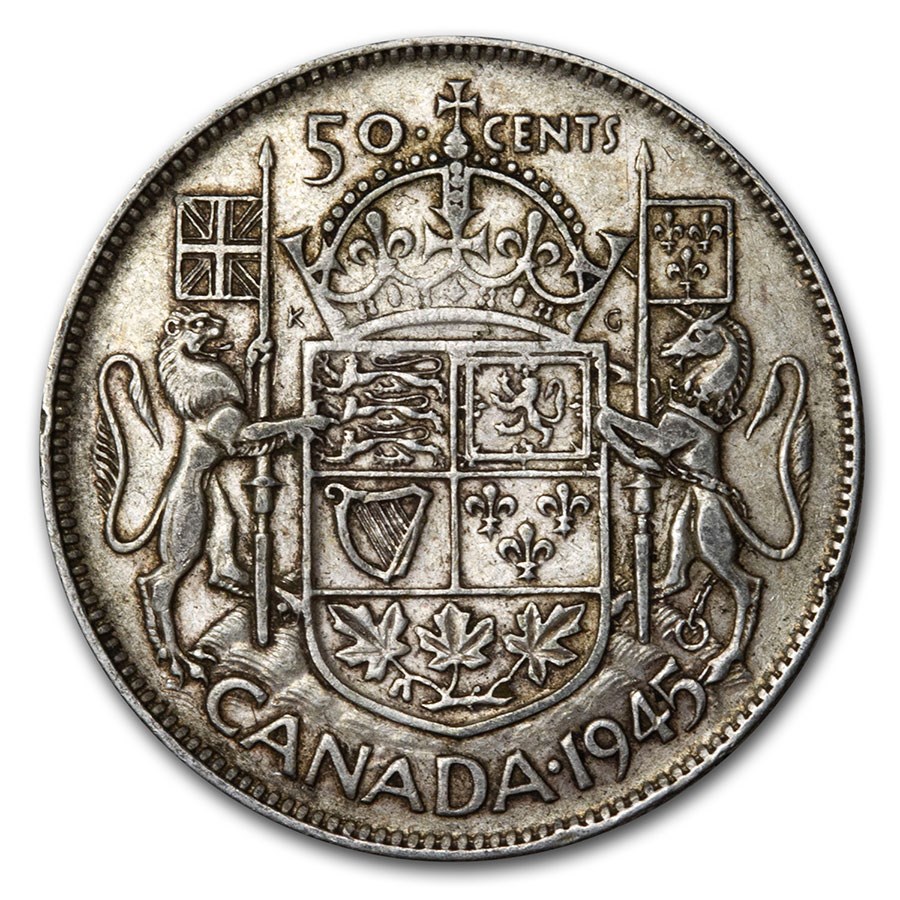 Buy 1945 Canada Silver 50 Cents George VI XF | APMEX