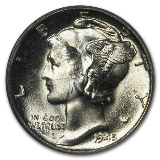 Buy 1945-D Mercury Dime MS-65 PCGS (FB) | APMEX