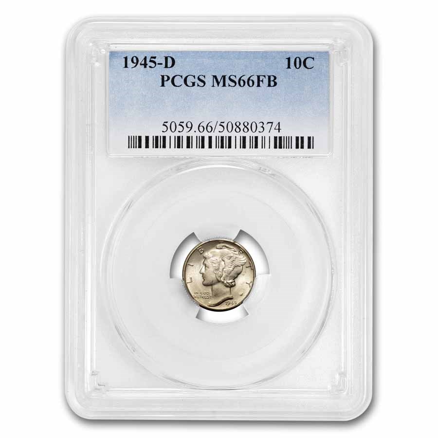 Buy 1945-D Mercury Dime MS-66 PCGS (FB) | APMEX