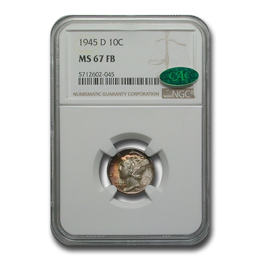 Buy 1945-D Mercury Dime MS-67 NGC CAC (FB) | APMEX