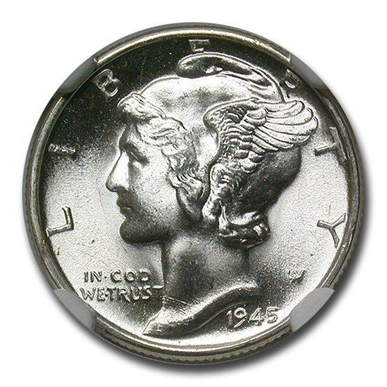 Buy 1945-D Mercury Dime MS-67 NGC (FB) | APMEX
