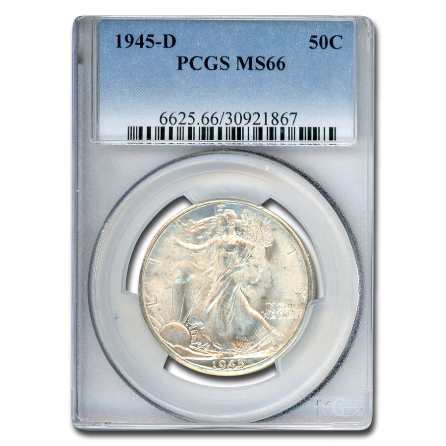 Buy 1945-D Walking Liberty Half Dollar MS-66 PCGS | APMEX