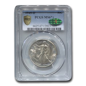 Buy 1945-D Walking Liberty Half Dollar MS-67+ PCGS CAC | APMEX