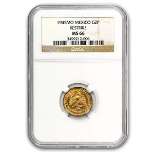 Buy 1945 Mexico Gold 2 Pesos MS-66 NGC | APMEX