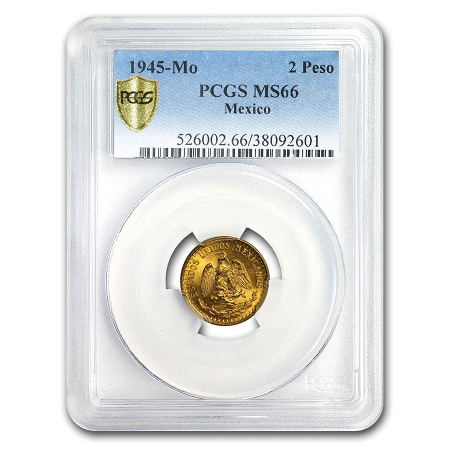 Buy 1945 Mexico Gold 2 Pesos MS-66 PCGS | APMEX