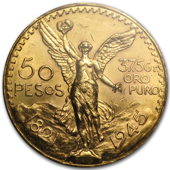 Buy 1945 Mexico Gold 50 Pesos MS-62 PCGS | APMEX