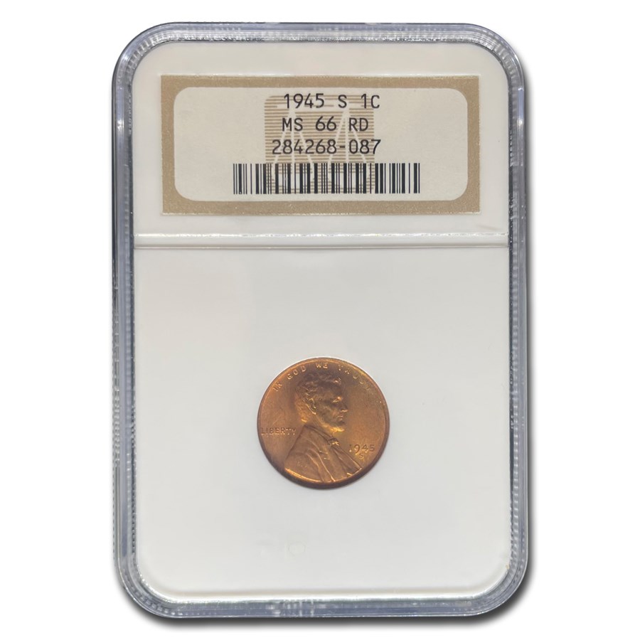 1945-S Lincoln Cent MS-66 NGC (Red)