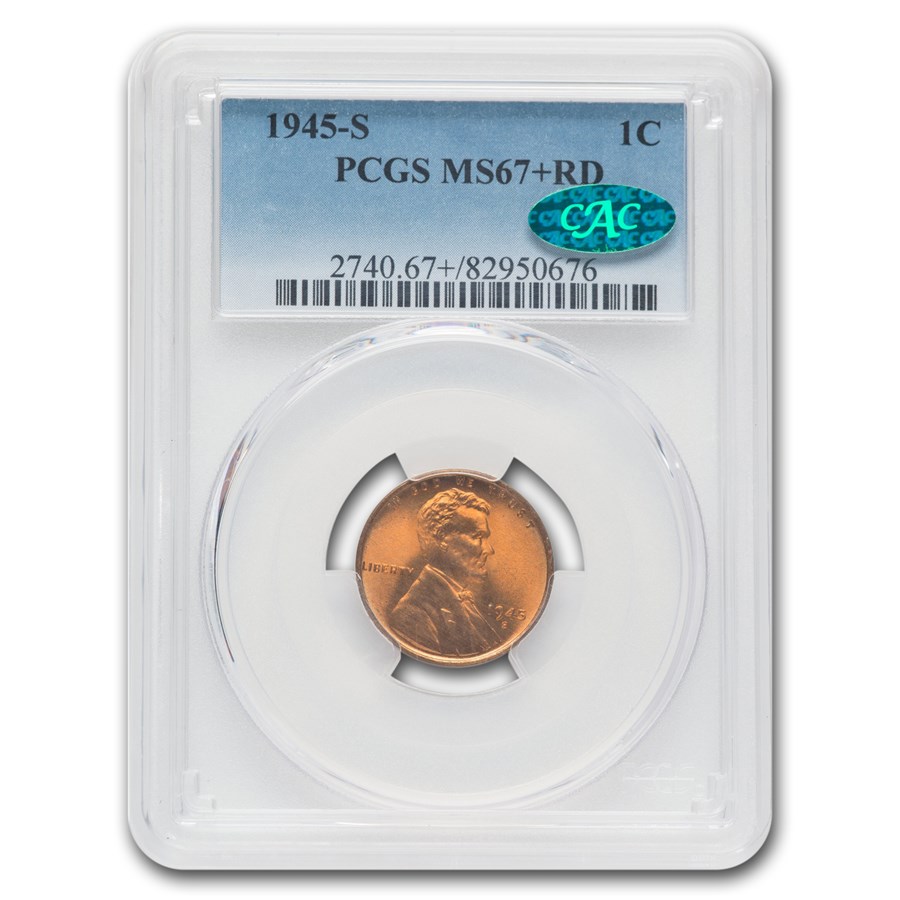 Buy 1945-S Lincoln Cent MS-67+ PCGS (Red) CAC | APMEX
