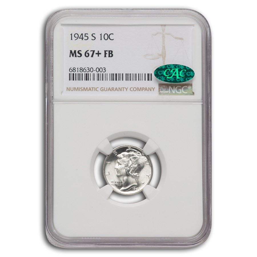 Buy 1945-S Mercury Dime MS-67+ NGC CAC (FB) | APMEX