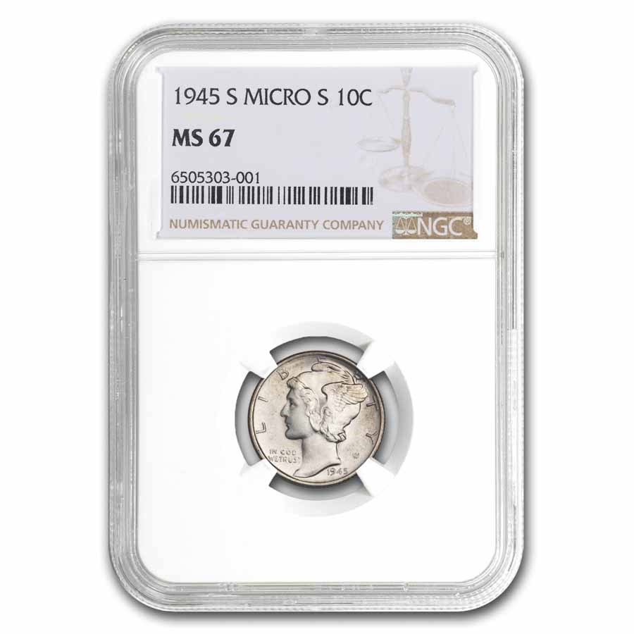 Buy 1945-S Mercury Dime MS-67 NGC (Micro S) | APMEX