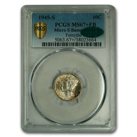 Buy 1945-S Mercury Dime MS-67+ PCGS CAC (FB, Micro S) | APMEX