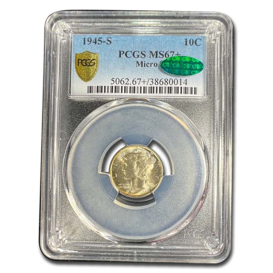 Buy 1945-S Mercury Dime MS-67+ PCGS CAC (Micro S) | APMEX