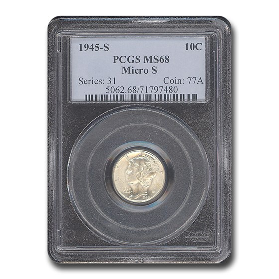 Buy 1945-S Mercury Dime MS-68 PCGS (Micro S) | APMEX