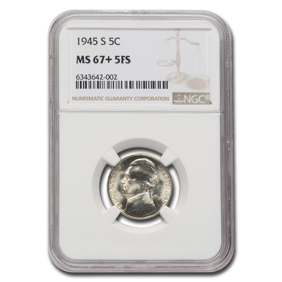 Buy 1945-S Silver Jefferson Nickel MS-67+ NGC (FS) | APMEX