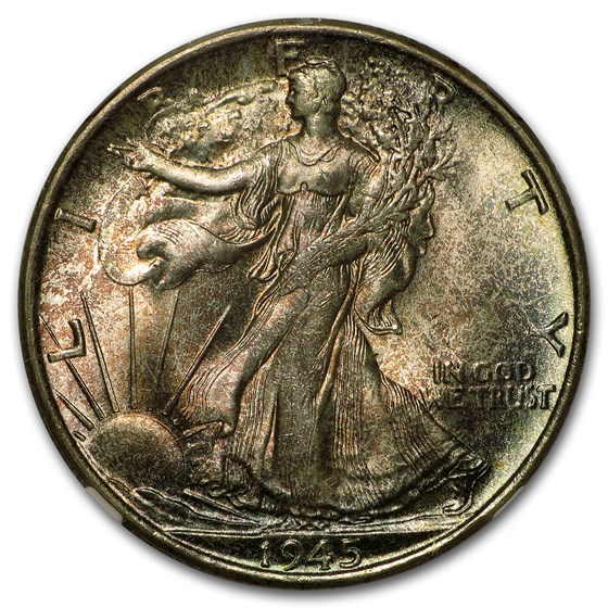 Buy 1945-S Walking Liberty Half Dollar MS-65 NGC (Beautiful Toning) | APMEX
