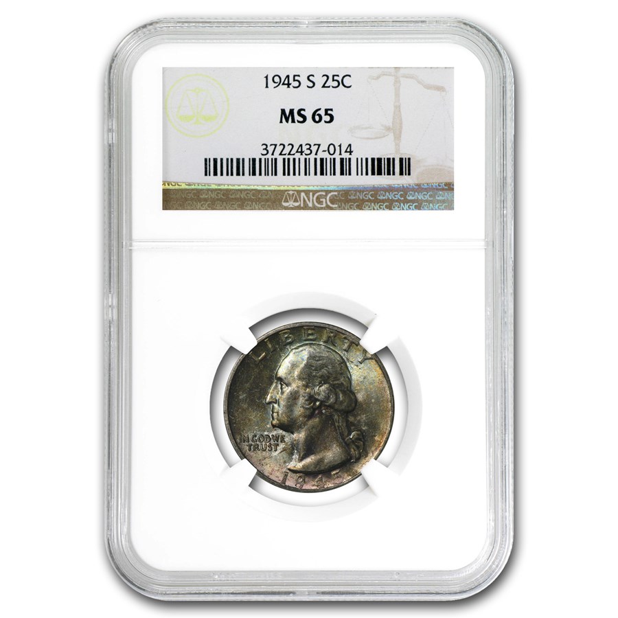 Buy 1945-S Washington Quarter MS-65 NGC | APMEX
