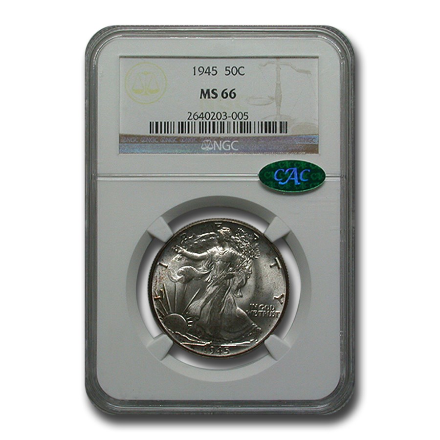 Buy 1945 Walking Liberty Half Dollar MS-66 NGC CAC | APMEX